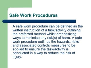 Safe work procedure1 | PPT