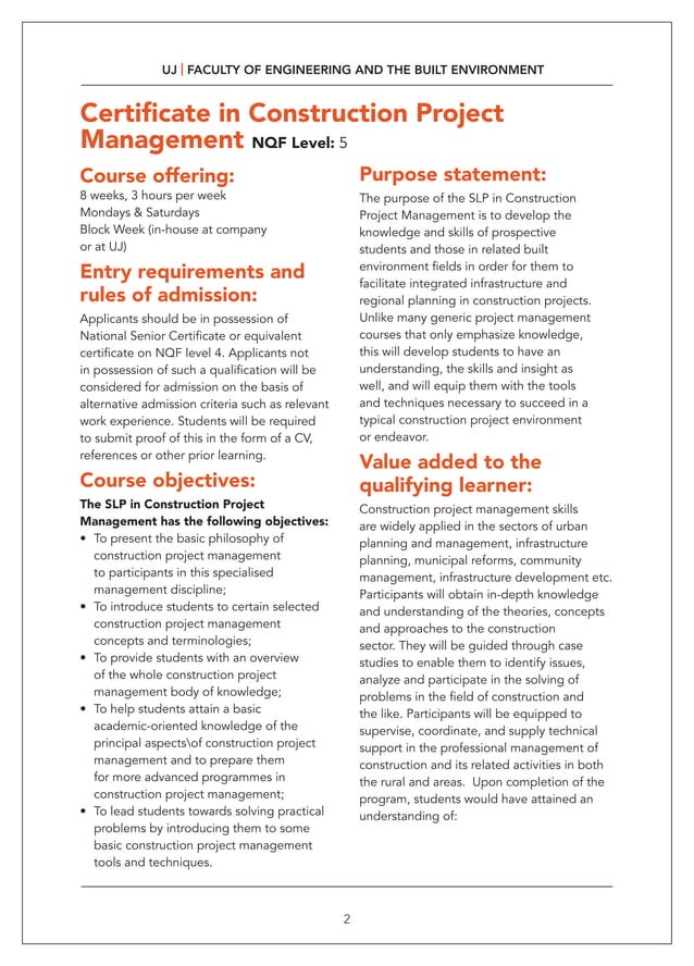 Construction Project Management- Short Course June 2016 | PDF