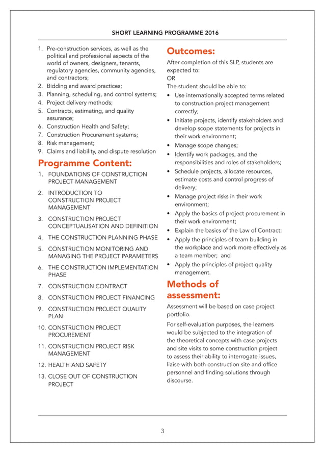 Construction Project Management- Short Course June 2016 | PDF