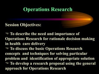 operation research and optimization academic | PPT | Healthcare ...