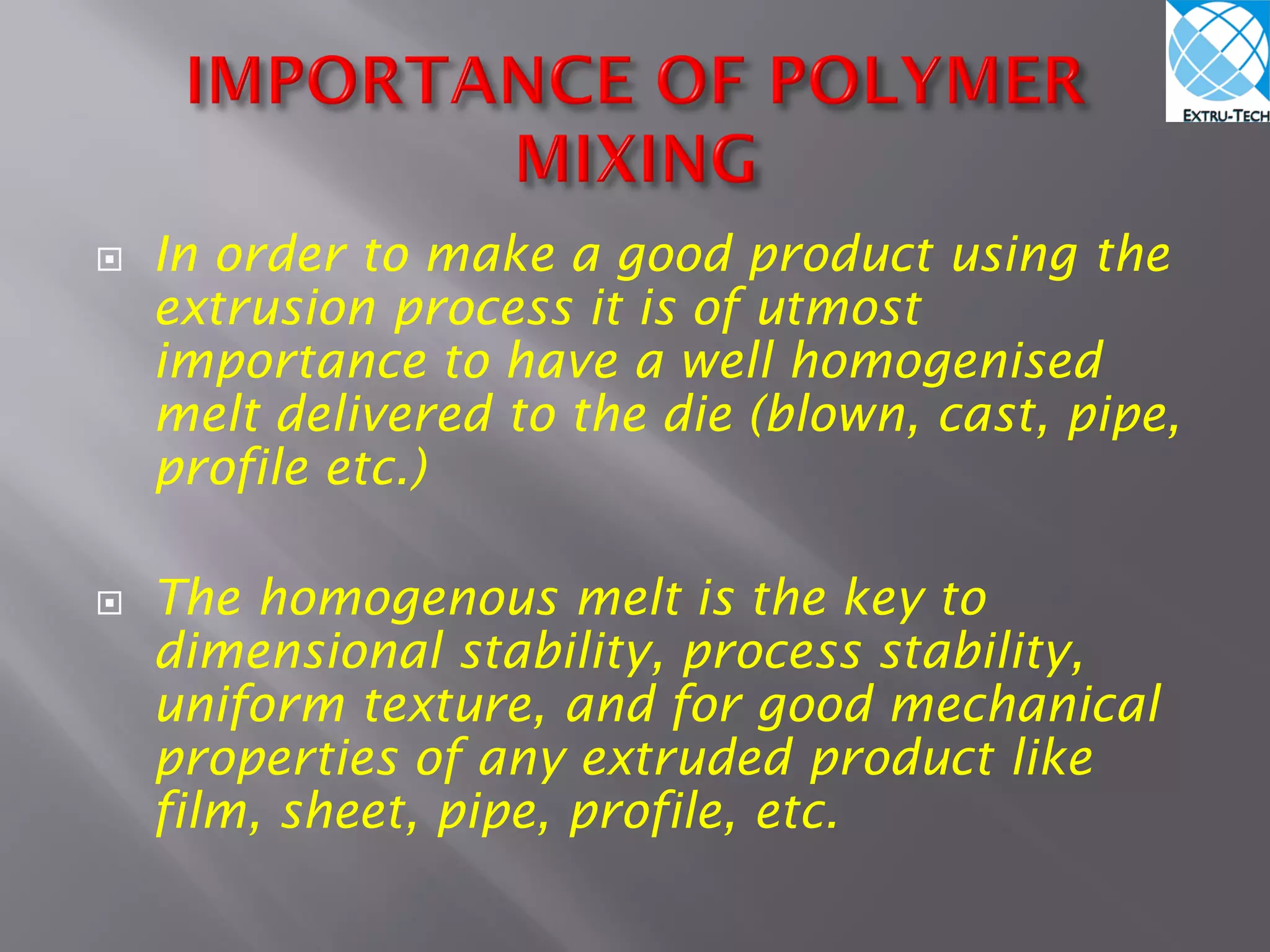Polymer melting and Mixing | PDF