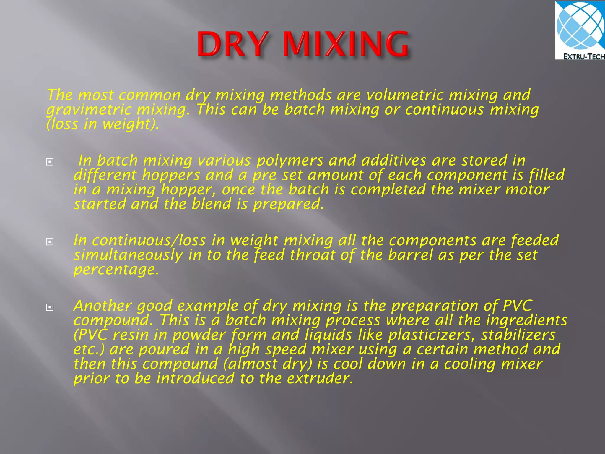Polymer melting and Mixing | PDF