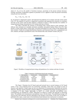 Optimal state estimation techniques for accurate measurements in ...