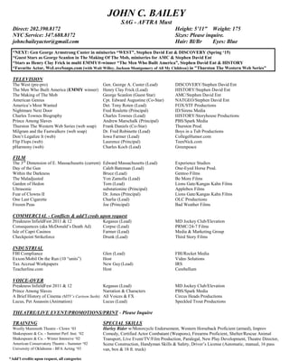 John C. Bailey Film Resume | PDF