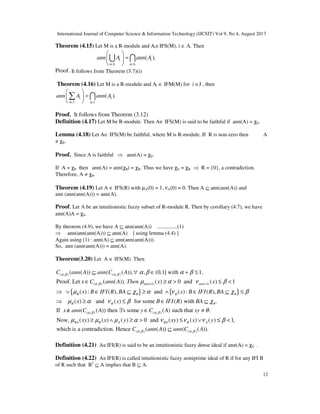 Residual Quotient and Annihilator of Intuitionistic Fuzzy Sets of Ring and Module | PDF