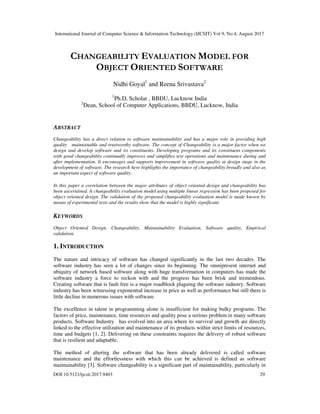 Changeability Evaluation Model for Object Oriented Software | PDF