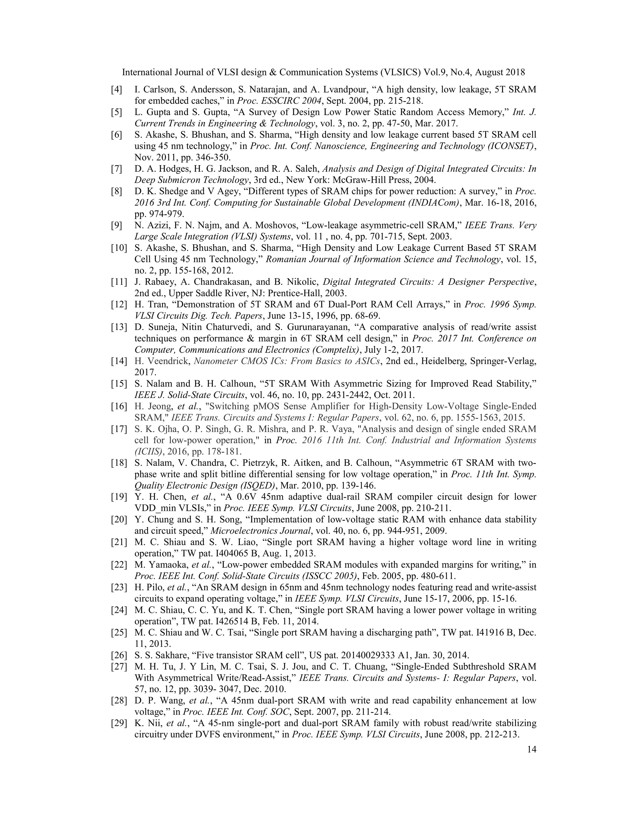 FIVE-TRANSISTOR SINGLE-PORT SRAM BIT CELL WITH HIGH SPEED AND LOW ...