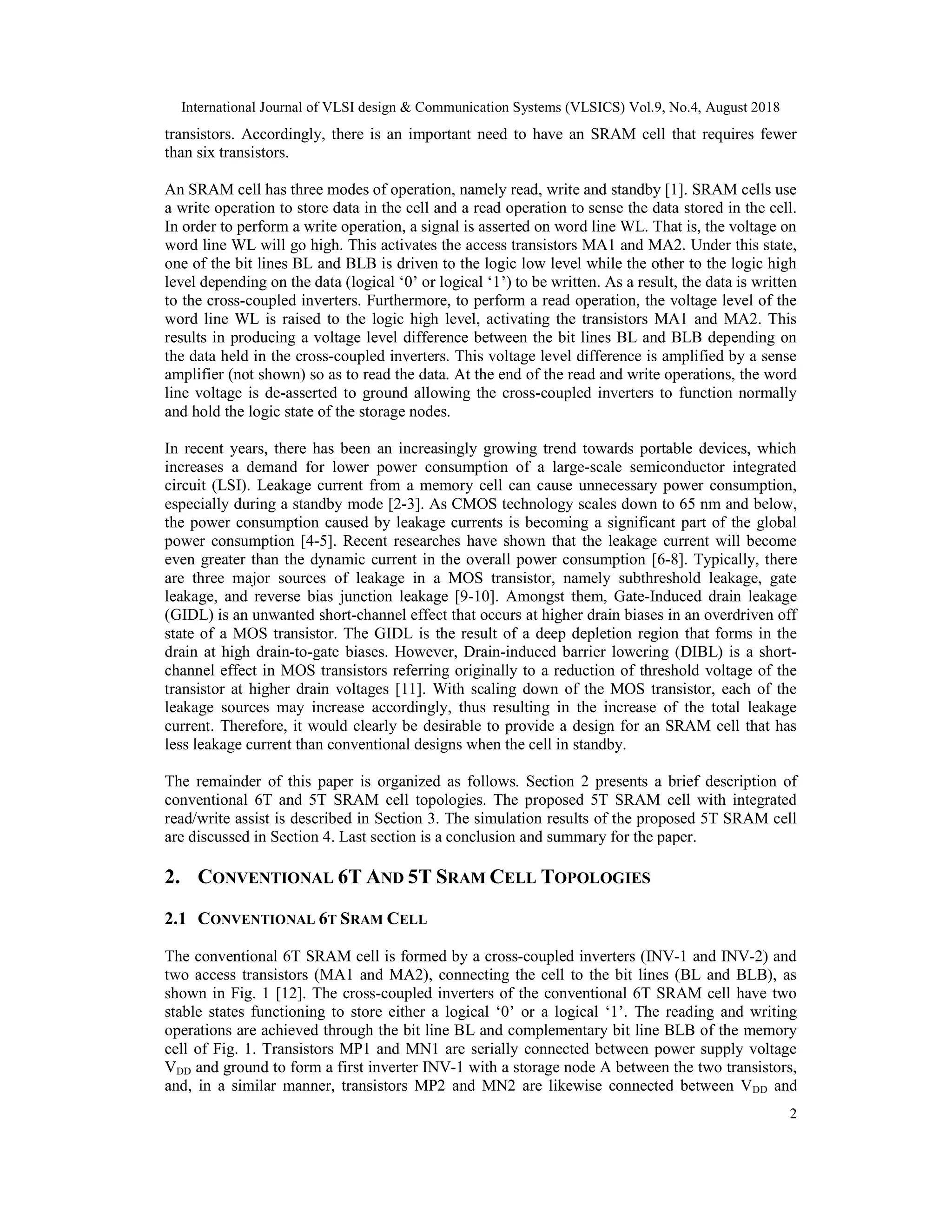 FIVE-TRANSISTOR SINGLE-PORT SRAM BIT CELL WITH HIGH SPEED AND LOW ...