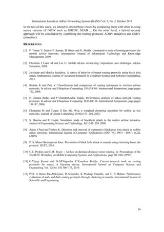 CLUSTER BASED FIDELITY TO SECURE DSDV PROTOCOL AGAINST BLACK HOLE ATTACKS | PDF