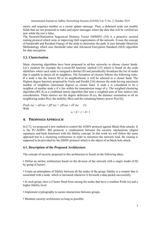 CLUSTER BASED FIDELITY TO SECURE DSDV PROTOCOL AGAINST BLACK HOLE ATTACKS | PDF