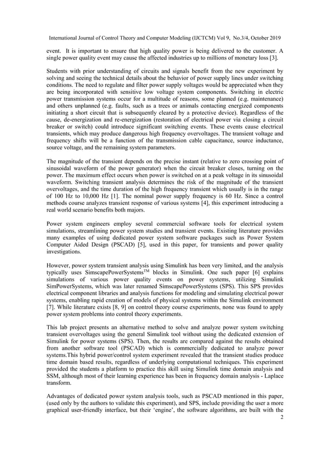 Power System Problems in Teaching Control Theory on Simulink | PDF