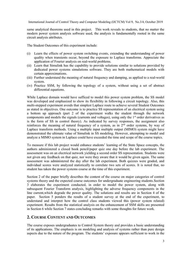 Power System Problems in Teaching Control Theory on Simulink | PDF