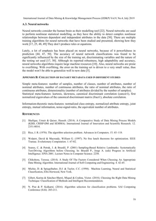 CATEGORIZATION OF FACTORS AFFECTING CLASSIFICATION ALGORITHMS SELECTION | PDF