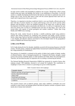 APPLICATION OF DATA MINING TECHNIQUE TO PREDICT LANDSLIDES IN SRI LANKA | PDF