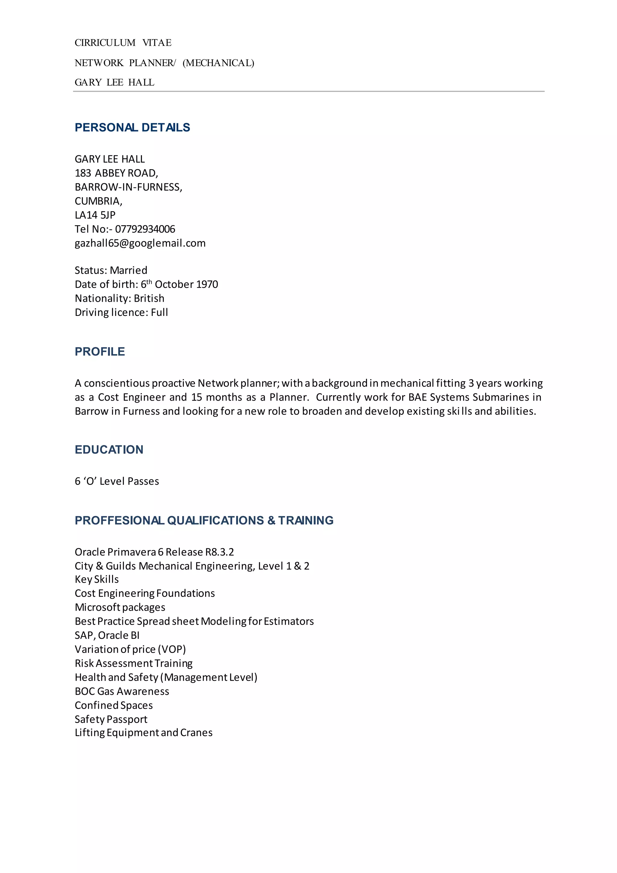 Gary Hall CV 2015 | PDF