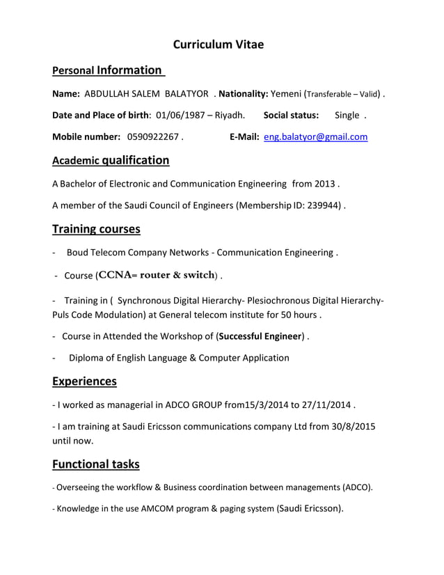 Curriculum Vitae 2015 | PDF