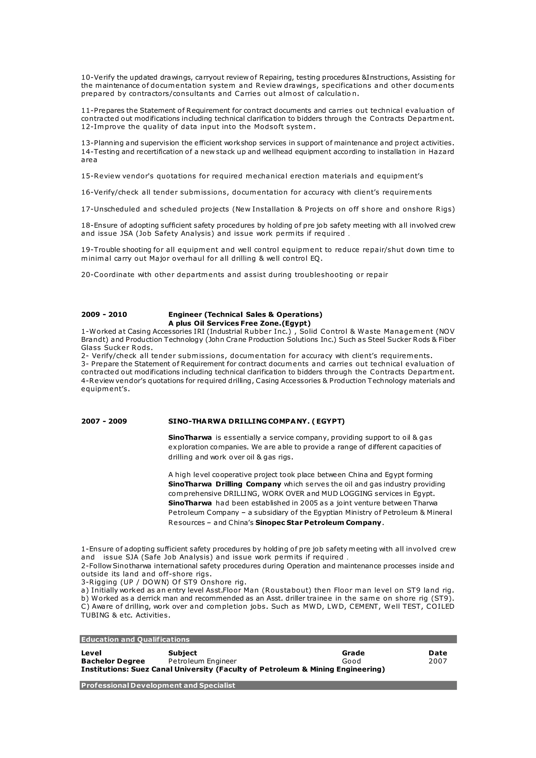 Hisham Resume ( CV ) | DOCX
