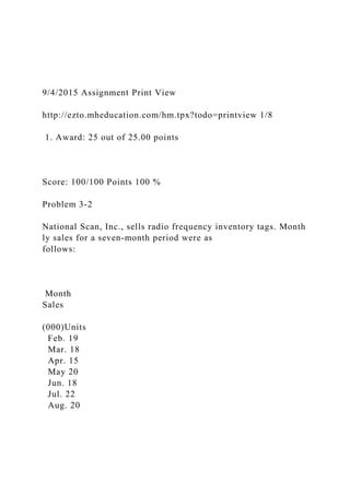 942015 Assignment Print Viewhttpezto.mheducation.com.docx | Business Accounting & Finance | Business