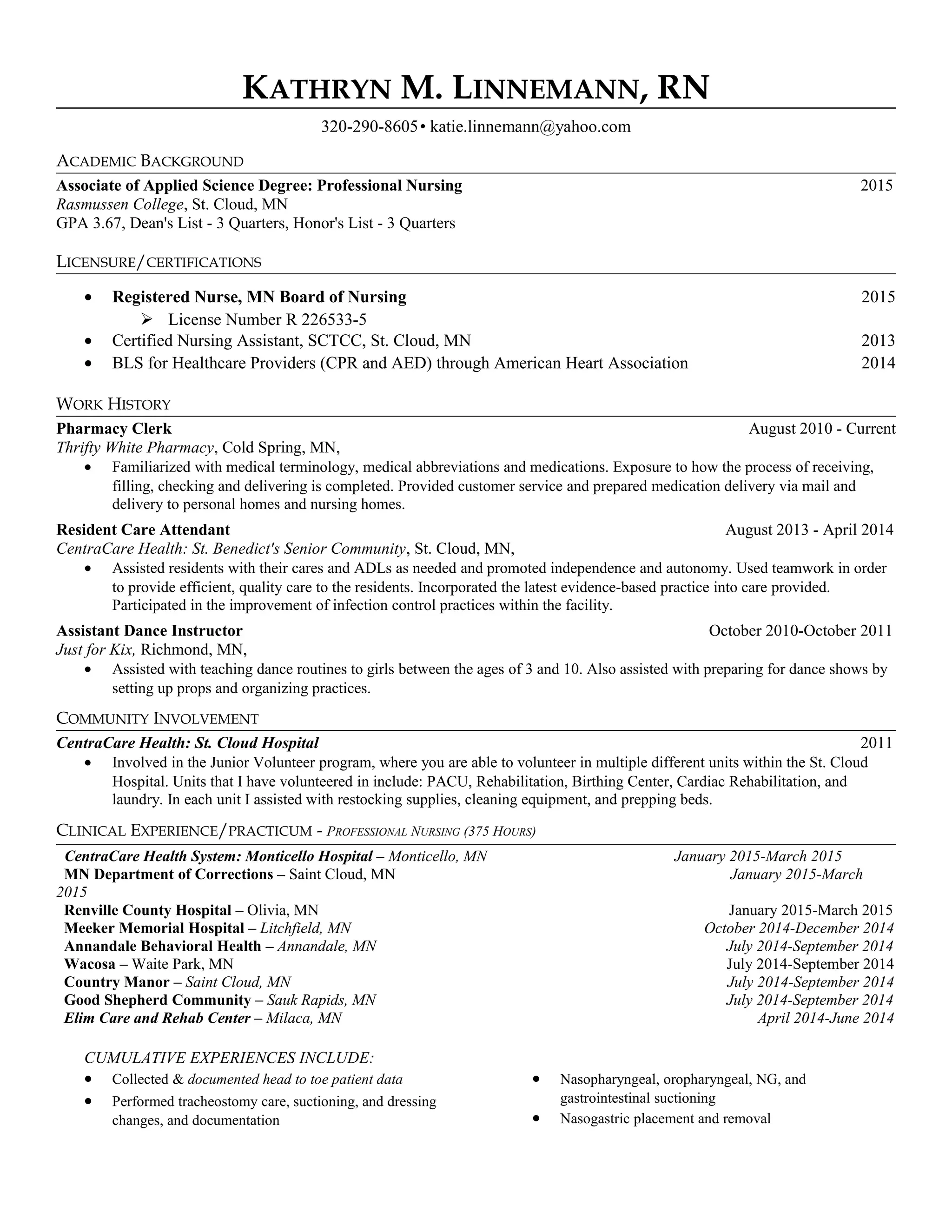 Kathryn Linnemann Resume | DOC