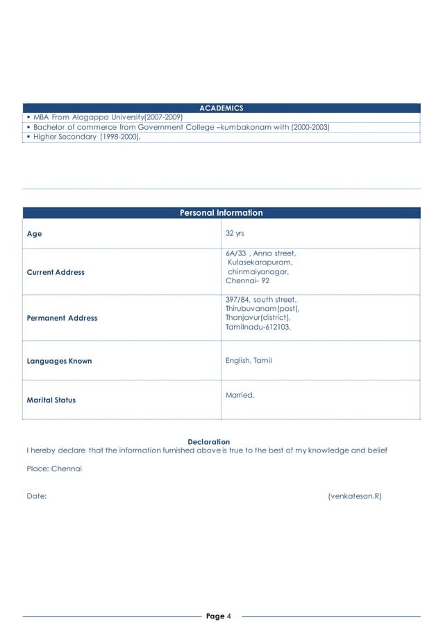 resume venkatesan.r | DOCX | Sales | Business