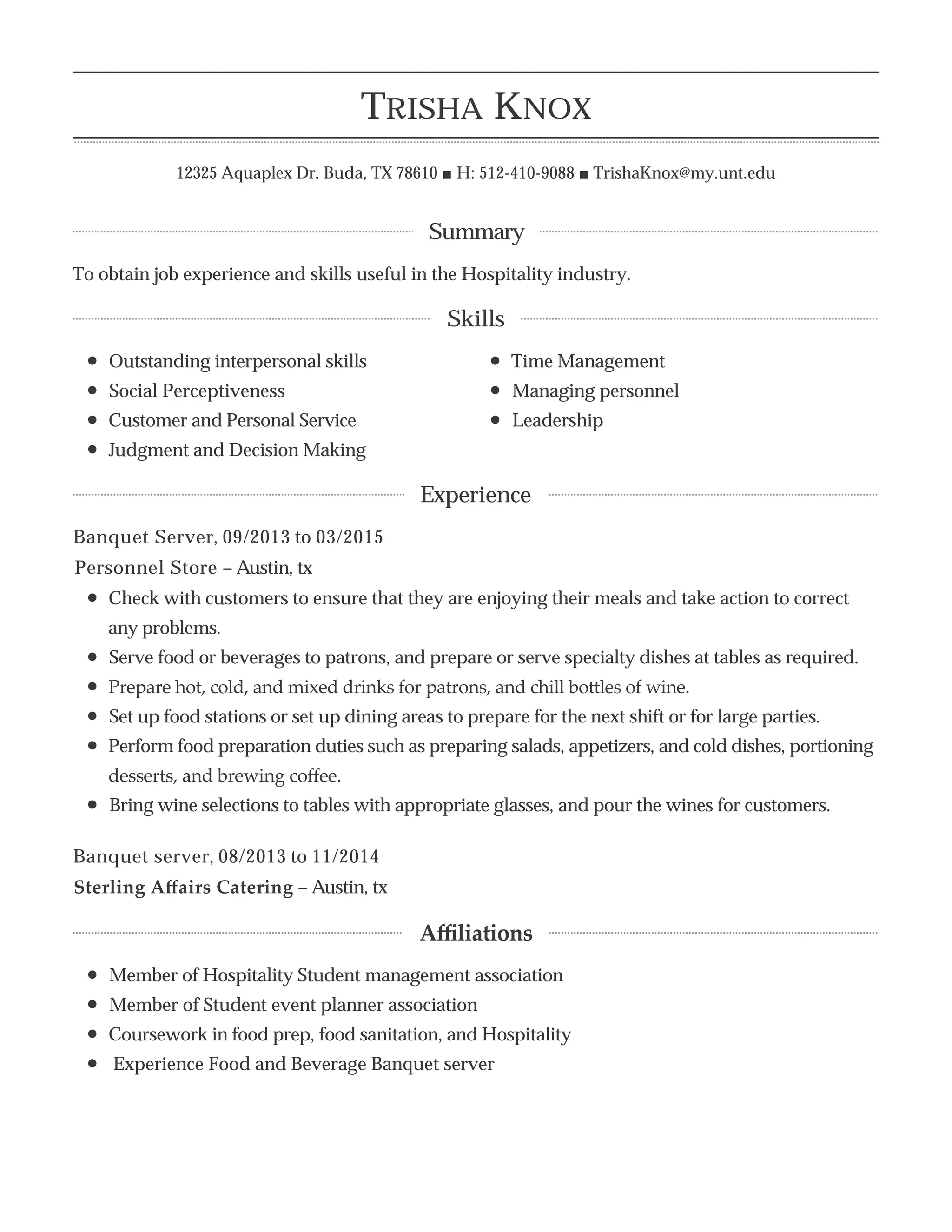 Trisha Resume 1 | PDF
