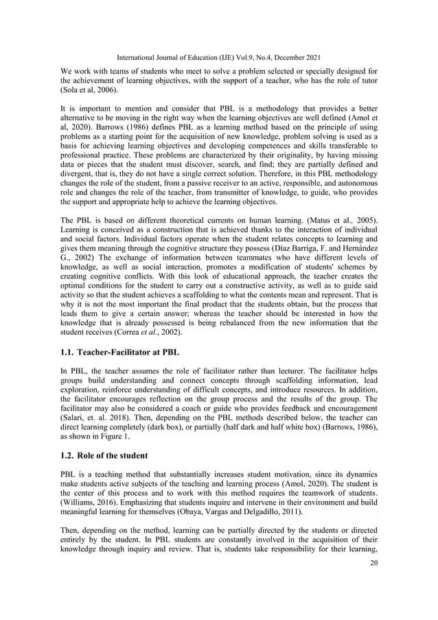 PROBLEM BASED LEARNING: BARROW AND BLOOM TAXONOMY (Experimental ...