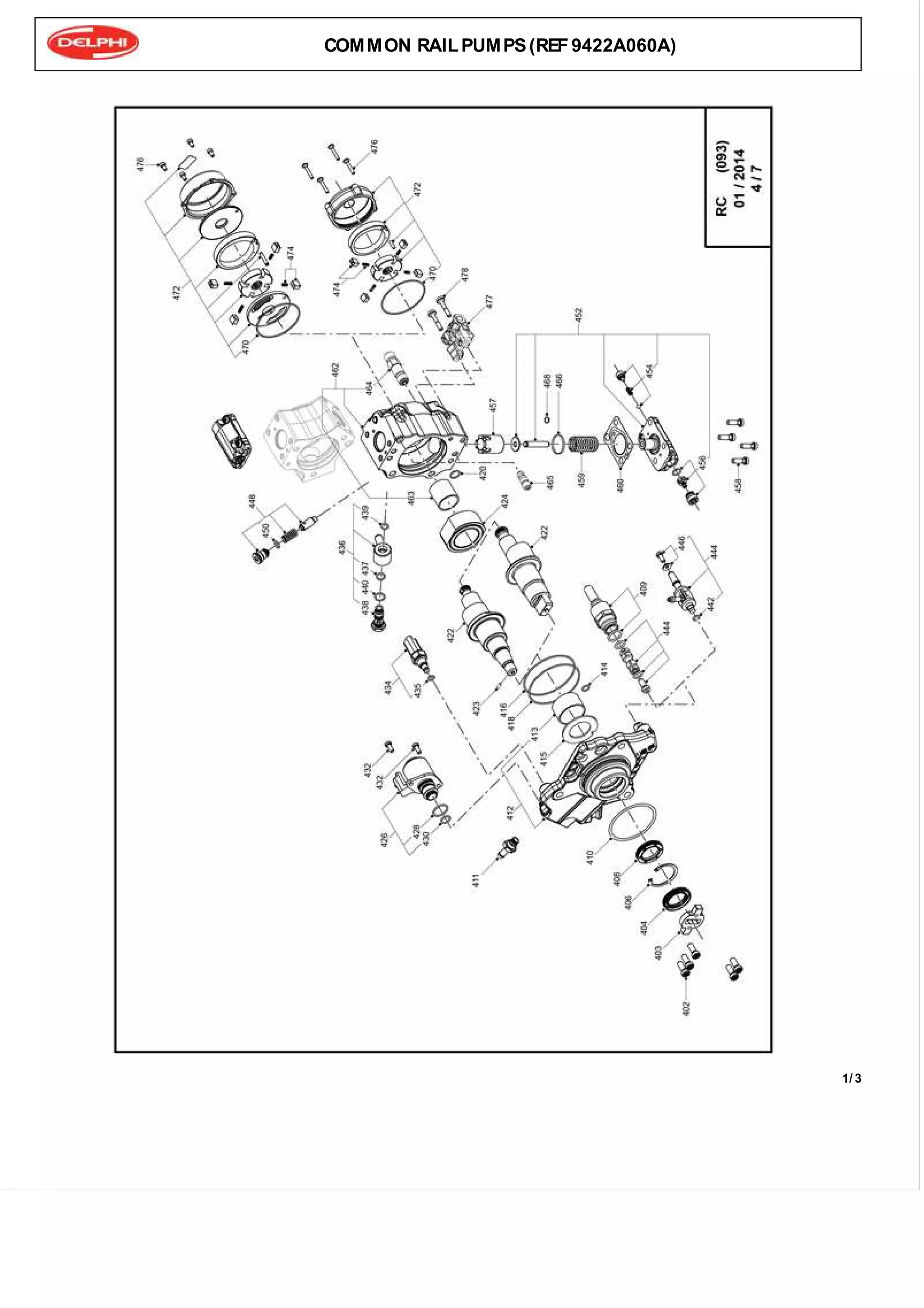 V9422A060 explodido e lista de peças bomba delphi HR 2.5 | PDF