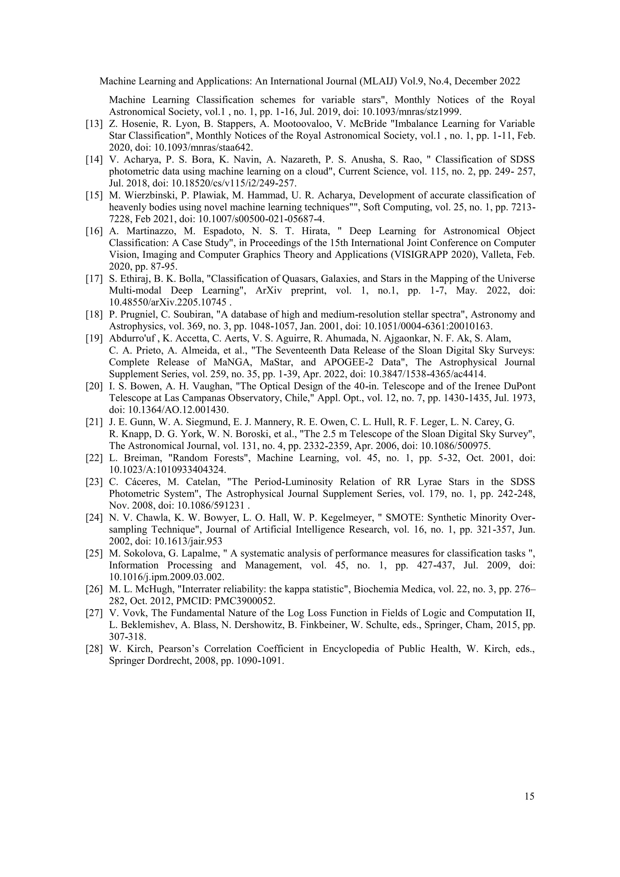 AUTOMATIC SPECTRAL CLASSIFICATION OF STARS USING MACHINE LEARNING: AN APPROACH BASED ON THE USE ...