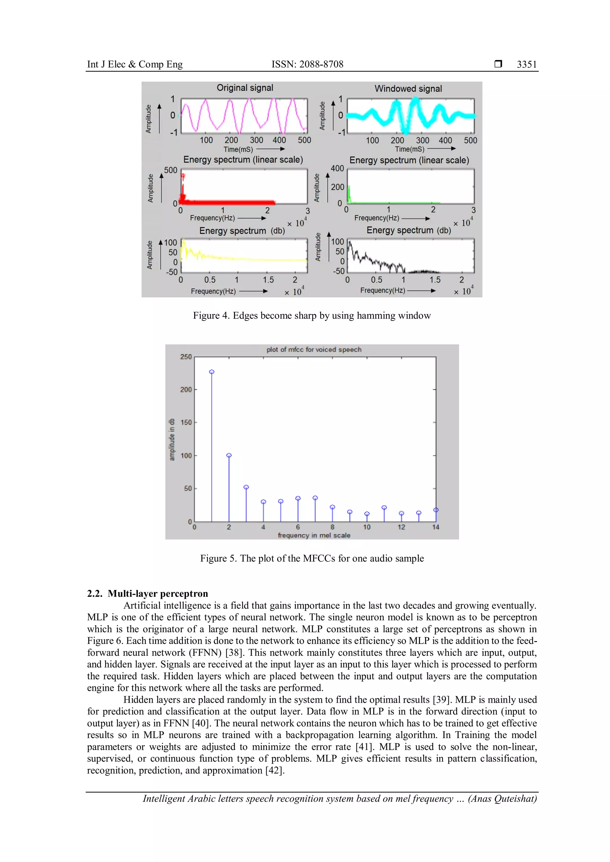 Intelligent Arabic Letters Speech Recognition System Based On Mel Frequency Cepstral