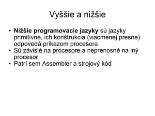 Programovacie jazyky | PPT