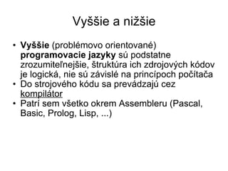 Programovacie jazyky | PPT