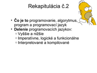 Programovacie jazyky | PPT