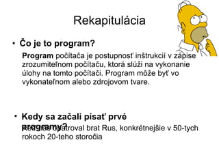 Programovacie jazyky | PPT