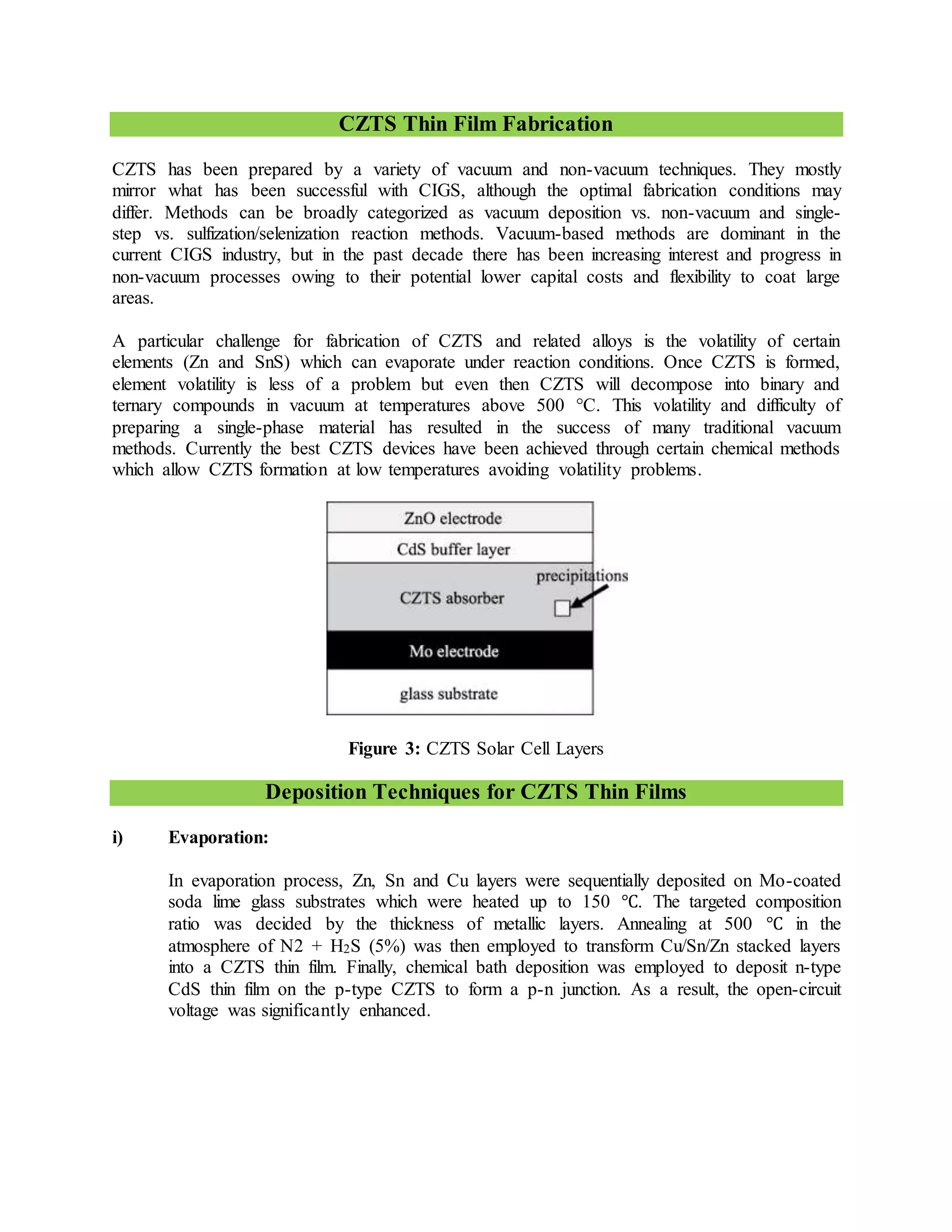 CZTS Solar Cell | DOCX