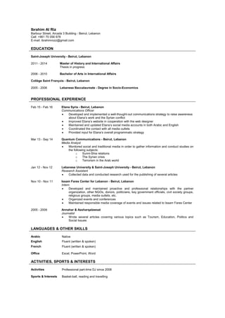 Ibrahim Rozz CV | PDF