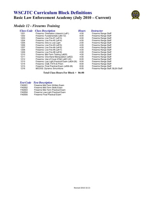 WSCJTC_BLEA_Curriculum-July_2010-Current2010-10-21 | PDF
