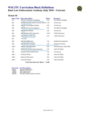 WSCJTC_BLEA_Curriculum-July_2010-Current2010-10-21 | PDF