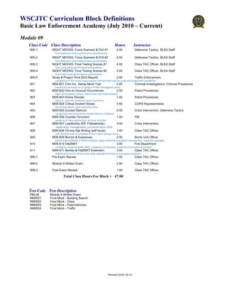 WSCJTC_BLEA_Curriculum-July_2010-Current2010-10-21 | PDF