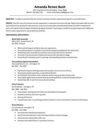 Amanda Renee Bush Resume | PDF
