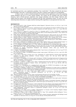 Design and development of a fuzzy explainable expert system for a ...