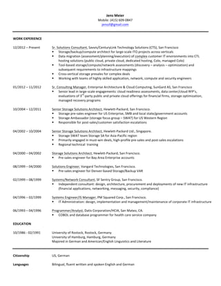 Jens Meier Resume | PDF