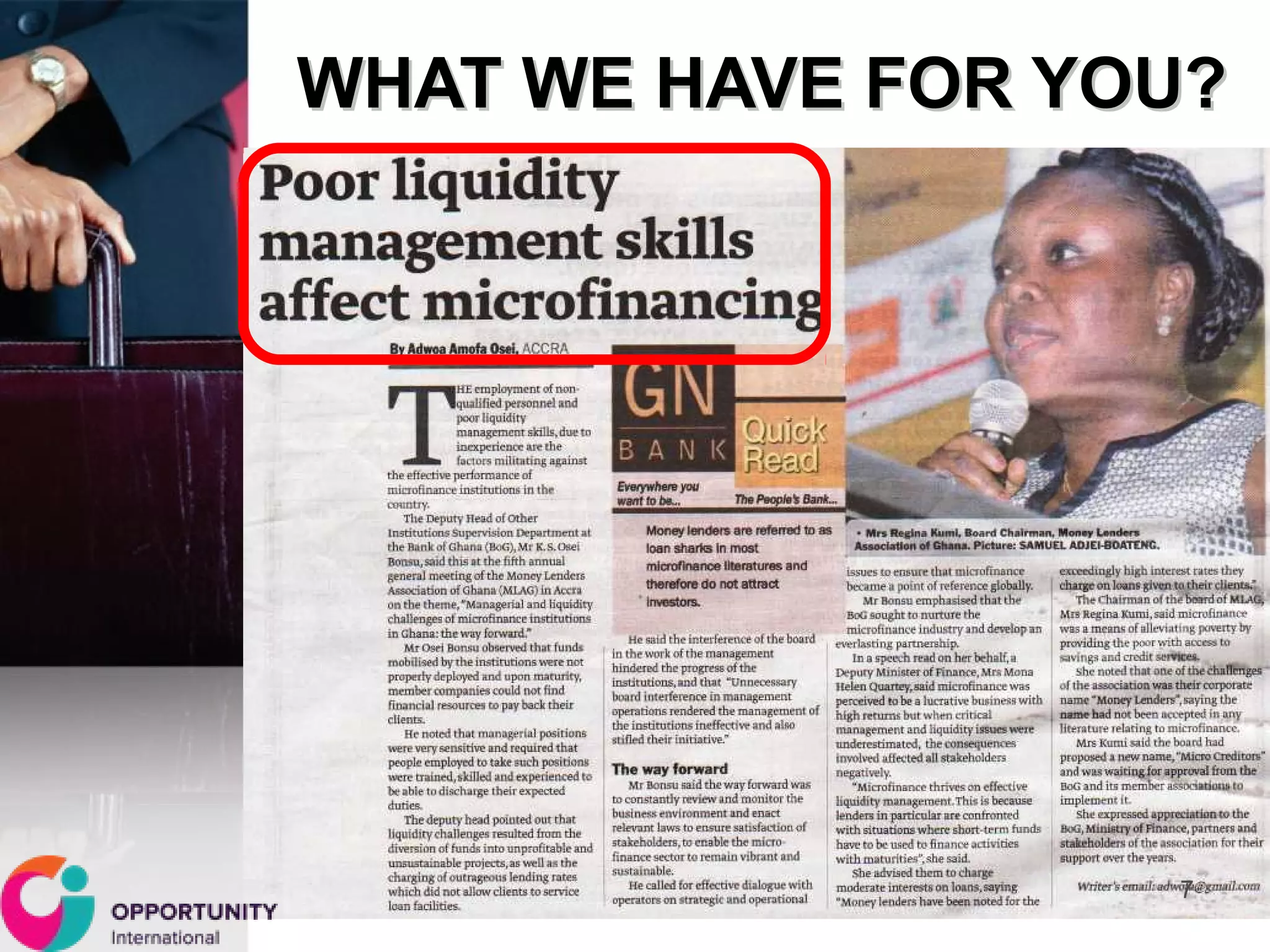 INSTITUTIONAL BANKING PRESENTATION AT GNAT Hall (19 MARCH 2015) | PPT