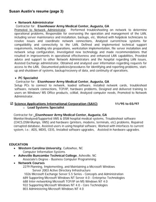 SusanAustinResume | PDF | IT and Internet Support | Internet