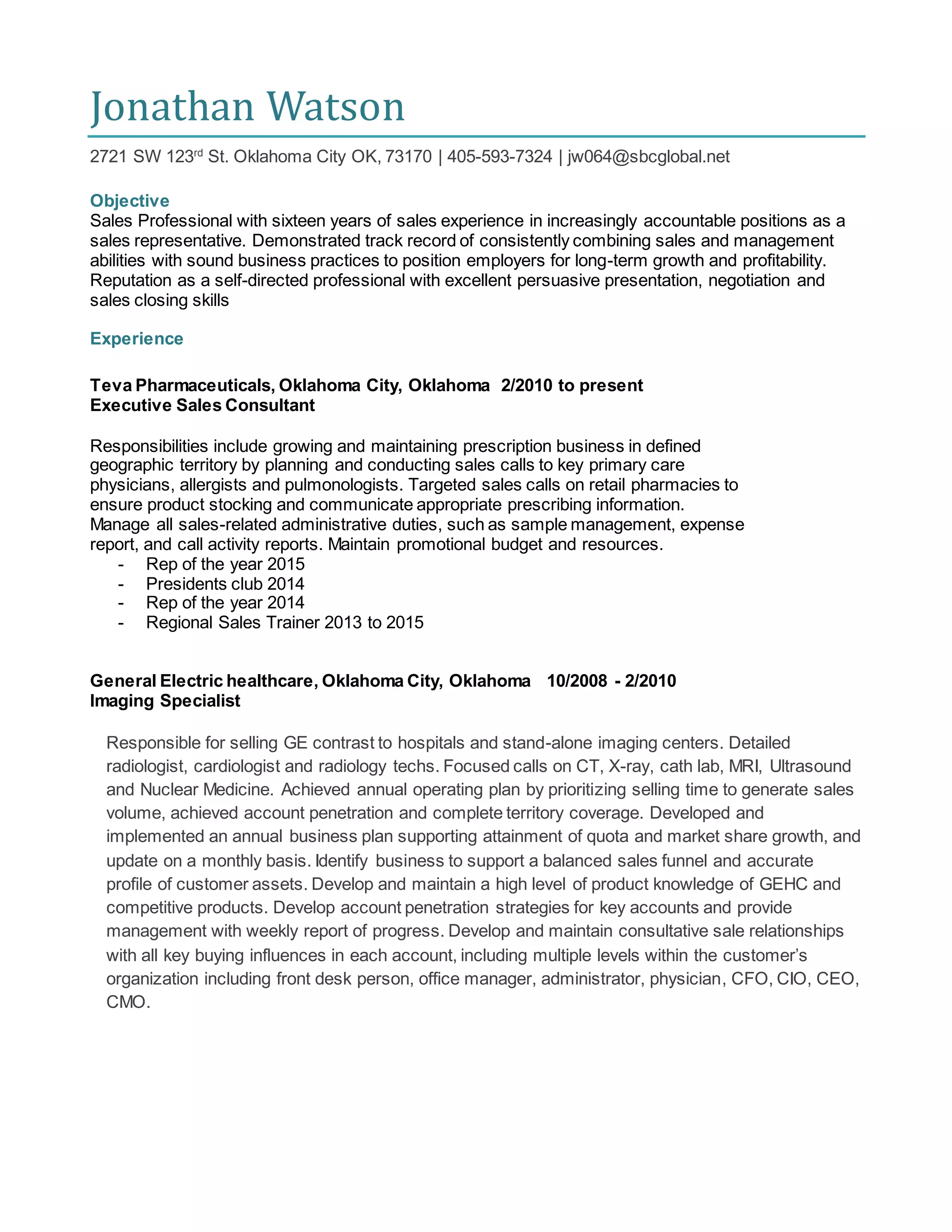 Jonathan Watson resume 2000s | DOCX