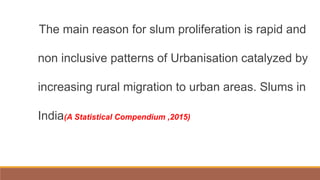 Slum problems and measures | PPTX