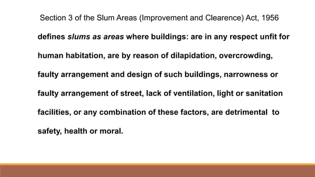 Slum problems and measures | PPTX