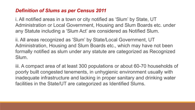 Slum problems and measures | PPTX