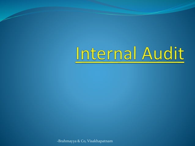 Internal audit | PPT