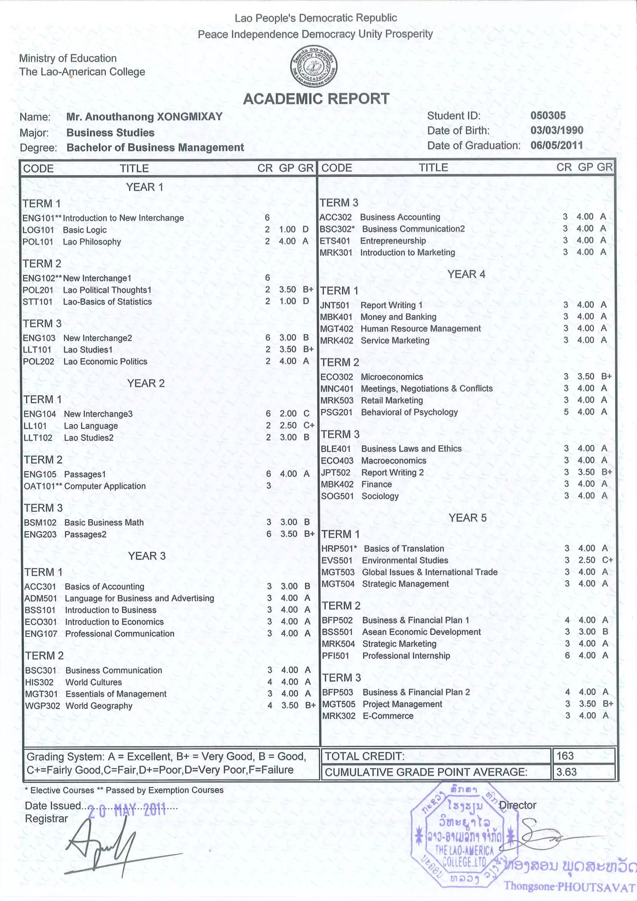 1 & 2 Bachelor & Transcrips | PDF