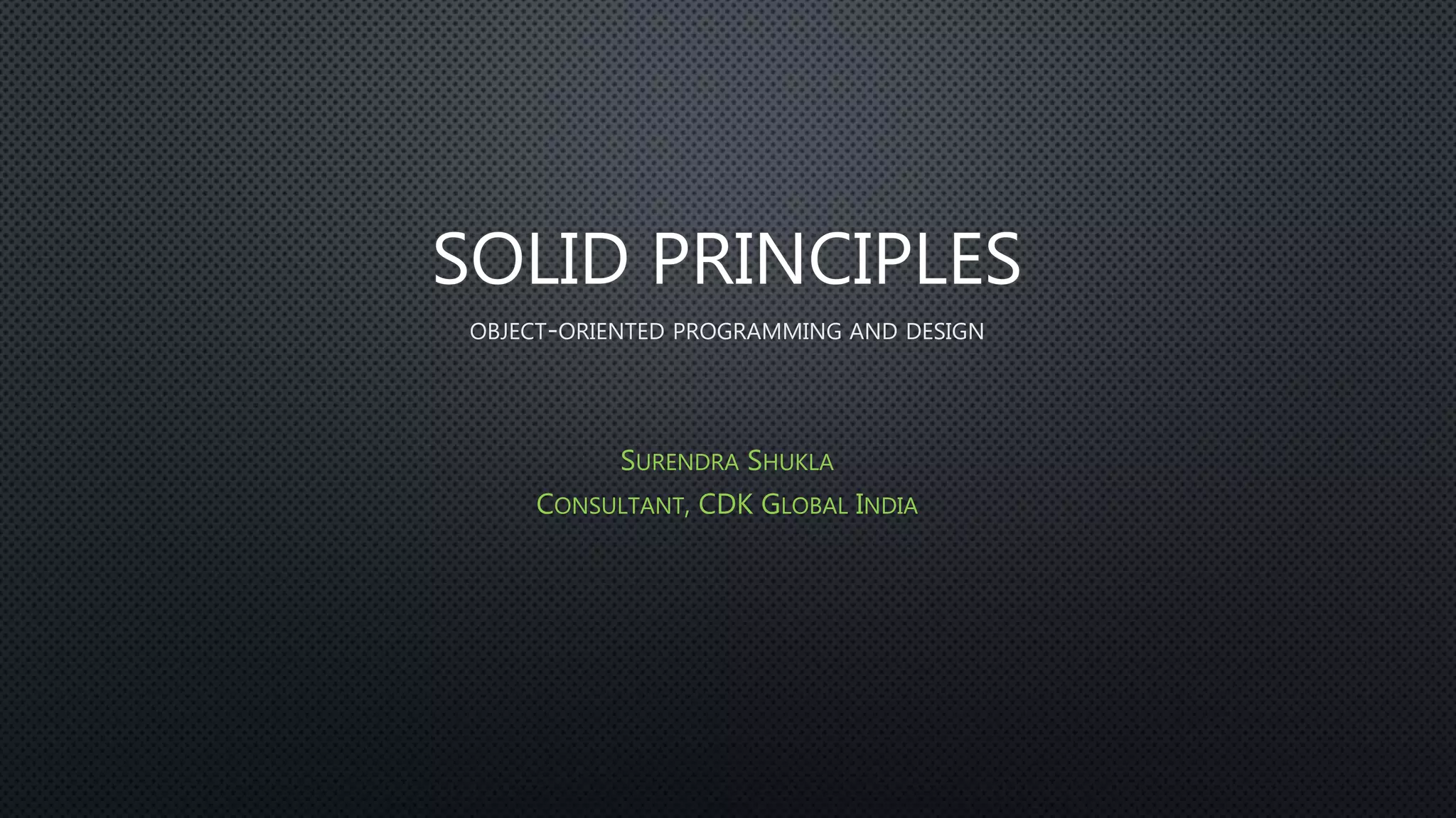 SOLID Principles | PPTX